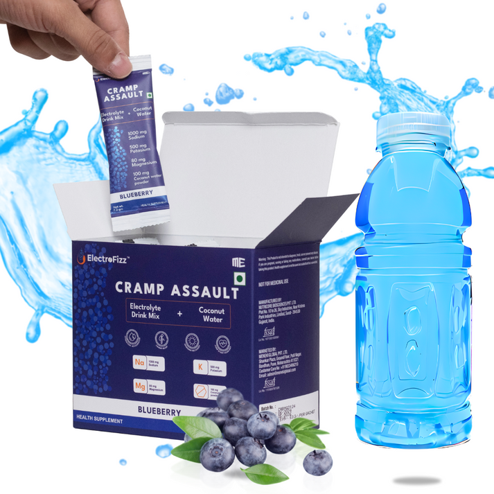ElectroFizz Zero-Sugar Electrolyte-Cramp Assault-Hydration Powder- Blu ...